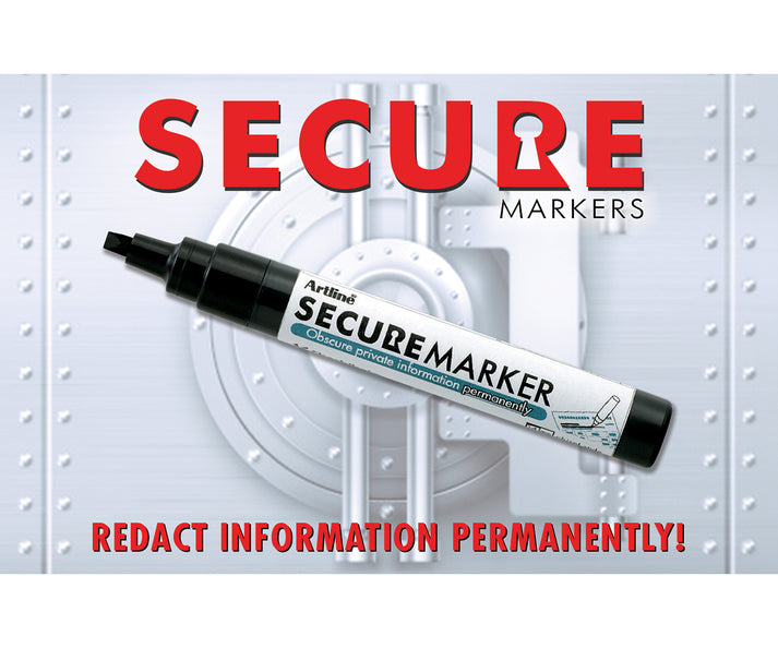 Artline Secure Redaction Marker | 4.0mm Chisel Tip