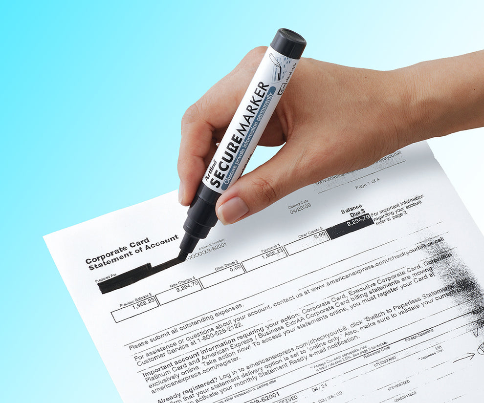 Artline Secure Redaction Marker | 4.0mm Chisel Tip